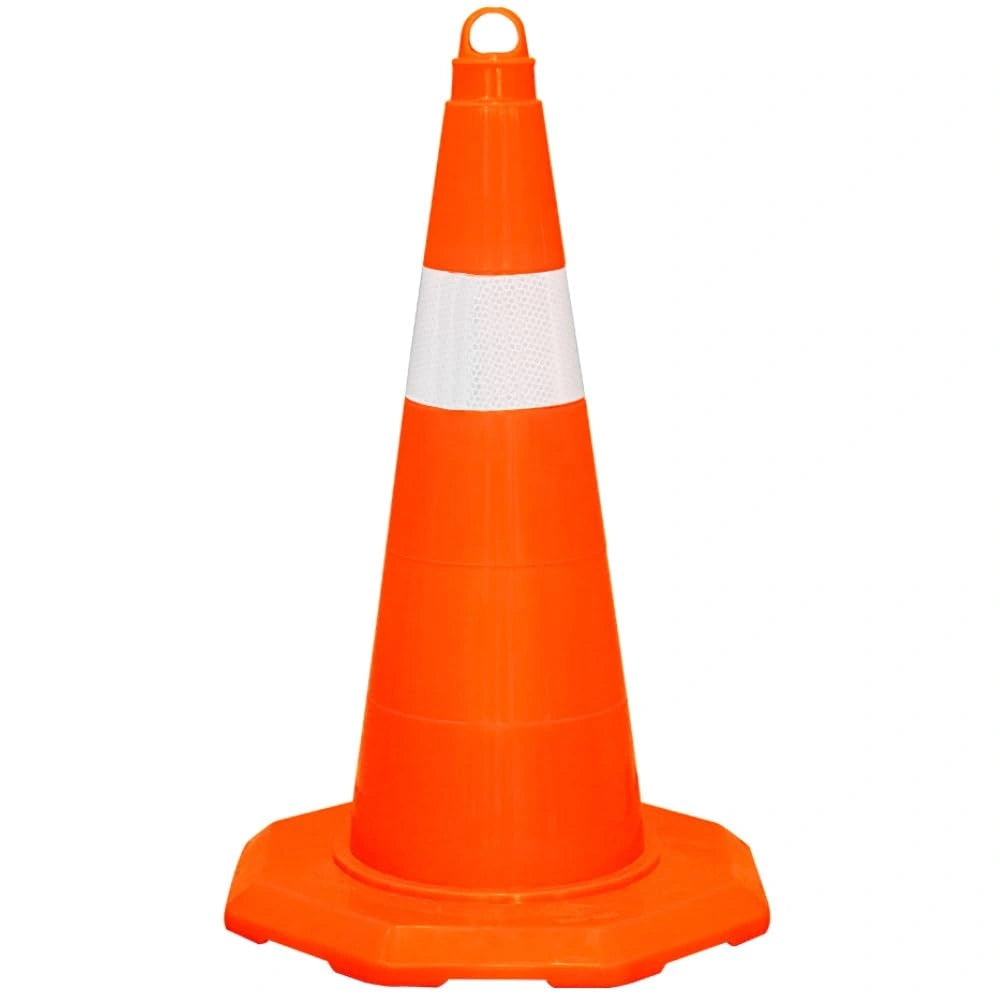 Shop 50cm Orange PVC Traffic Cone with Reflective Bands | Shop Now