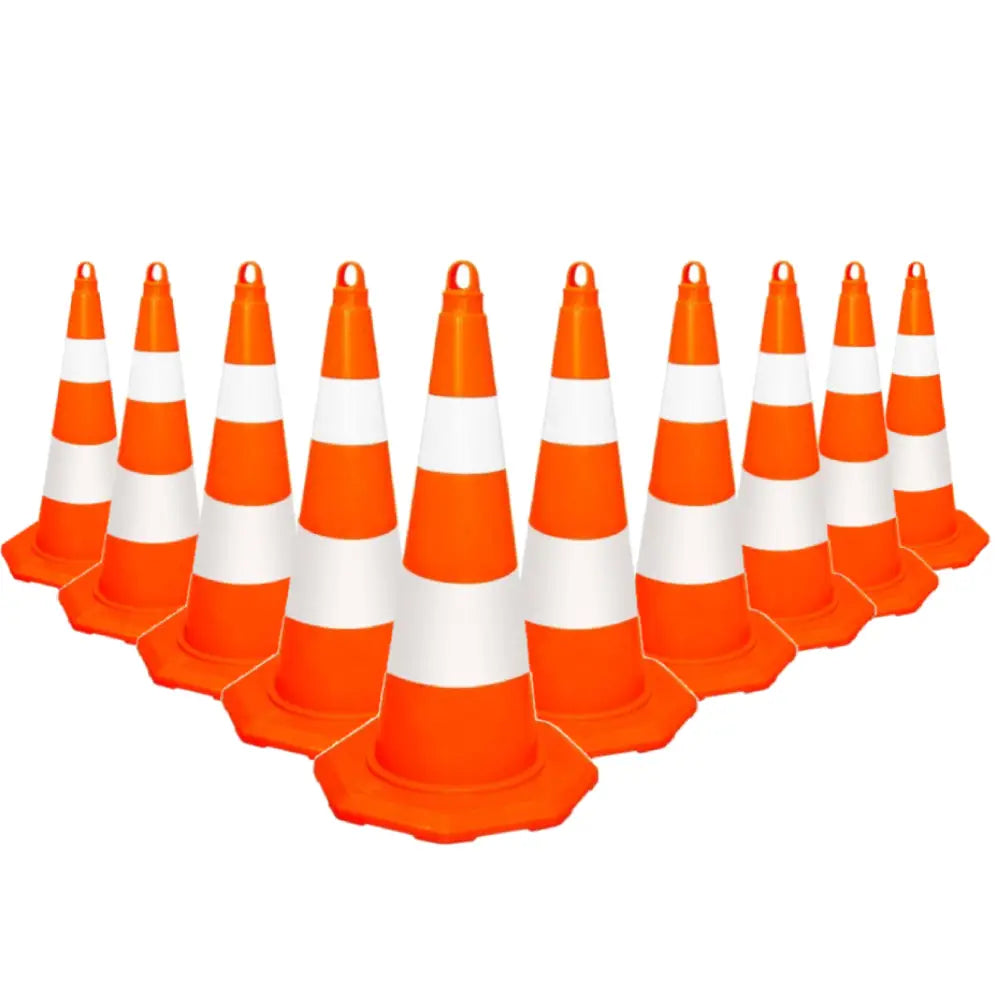 70cm PVC Traffic Cones Pack of 10 | Road Safety Equipment