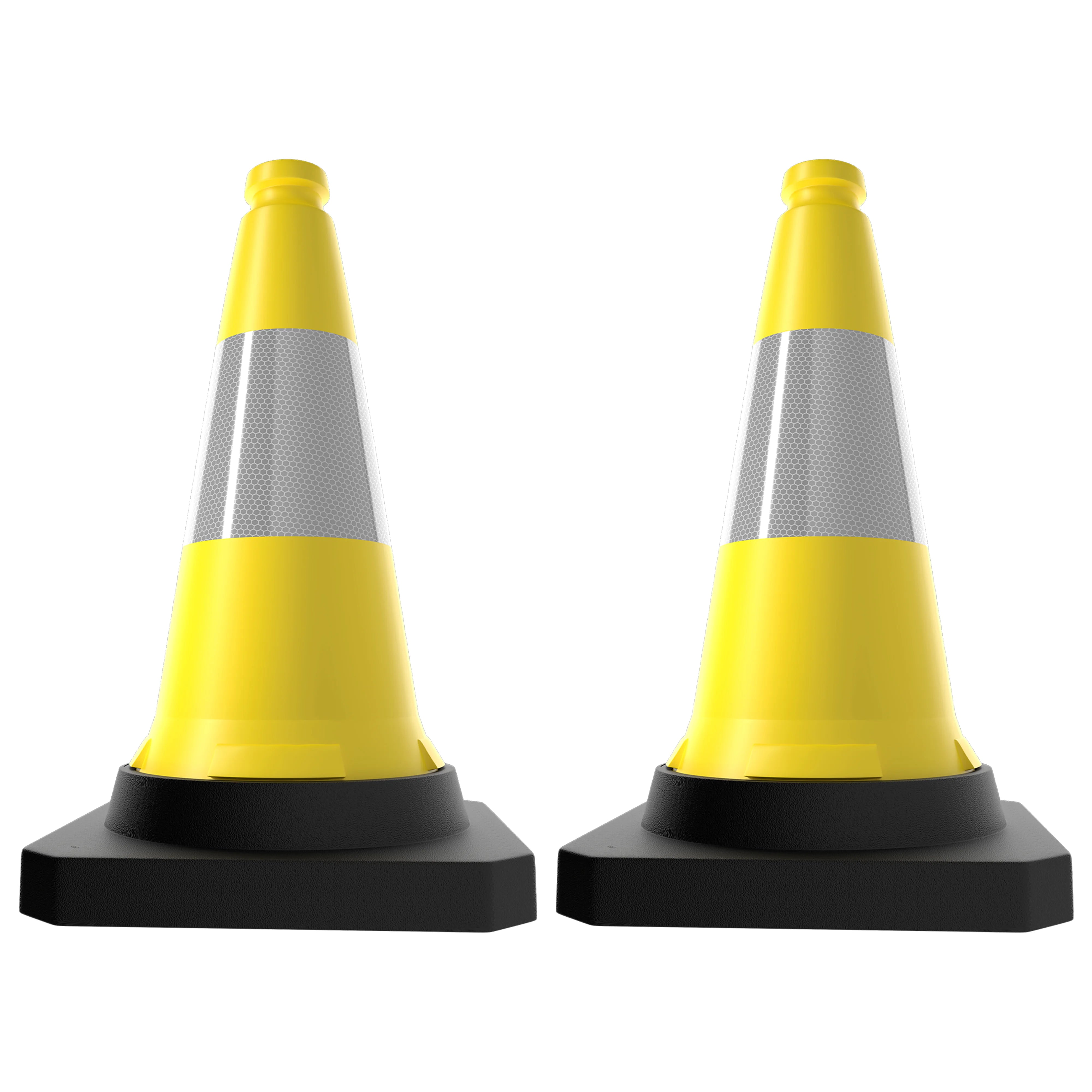 2PC 500mm Yellow Reflective Traffic Cone – Safety Cone | Order Now