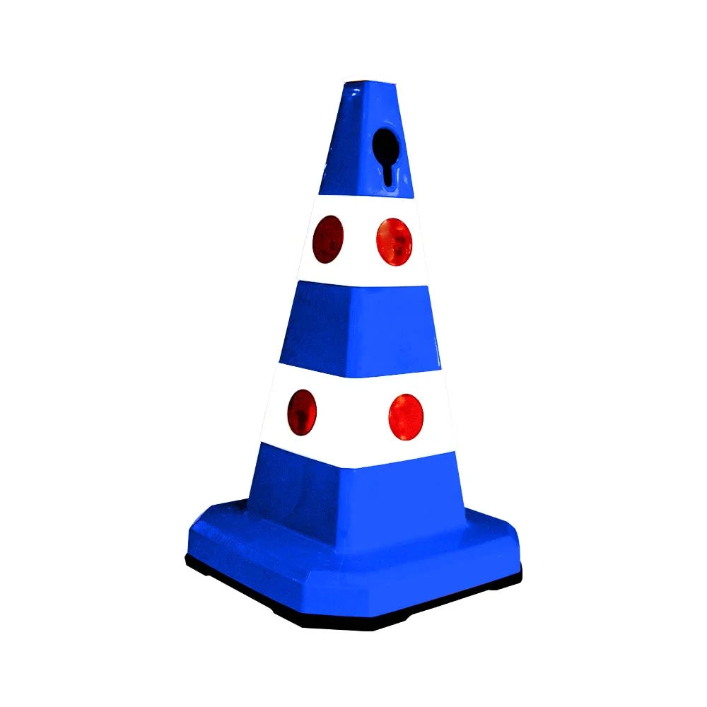 Blue Reflective Traffic Cone 62CM with Stable Safety Base | Shop Now