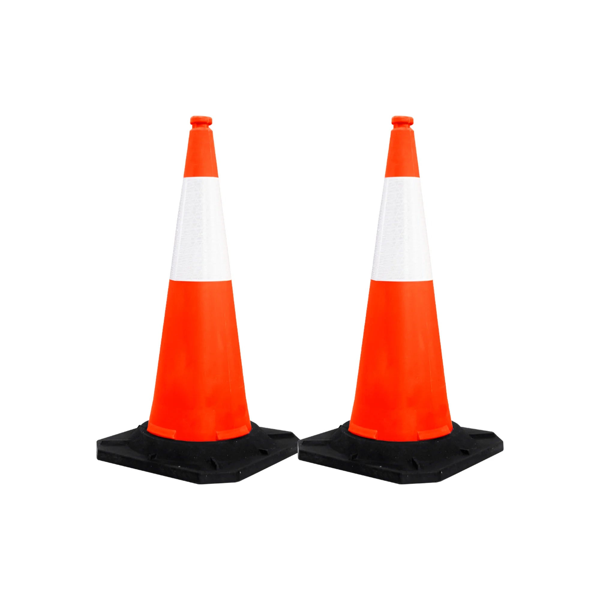 Buy 2 Pcs 100CM Red Traffic Cones w/ Reflective PVC Base | Shop Now