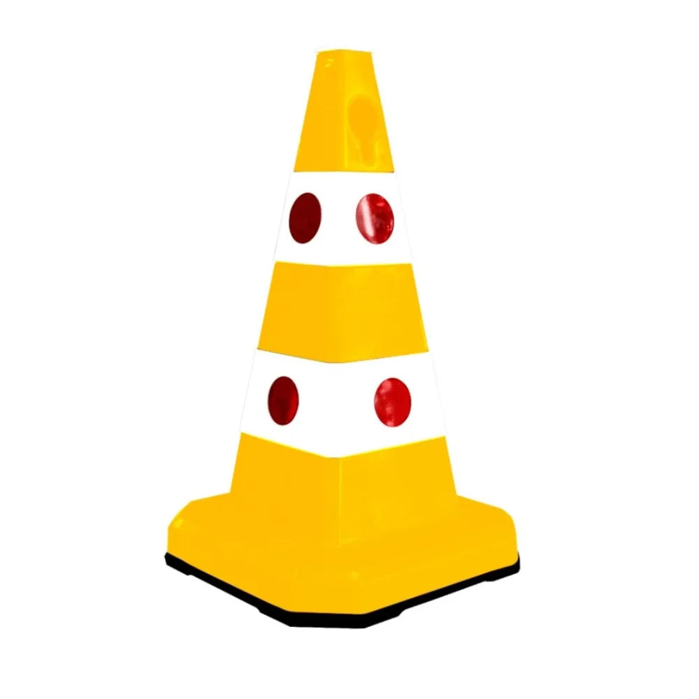 62cm Yellow Reflective Traffic Cone with Weighted Base | Shop Now